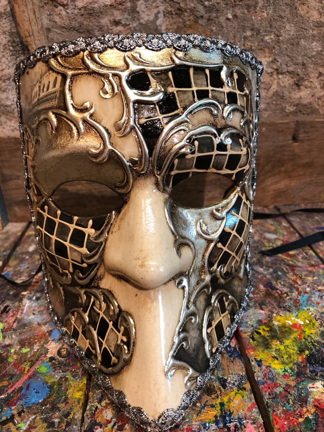 Venetian Casanova Mask Hand Made and Decorated Venice Carnival Mask ...