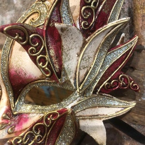 Elegant Eye-mask Painted With Silver Colors and Decorated With Petal ...