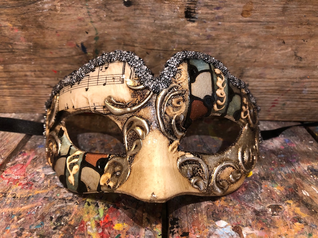 Hand-decorated Eye Mask With Elegant Gold Colors - Handmade Venetian ...