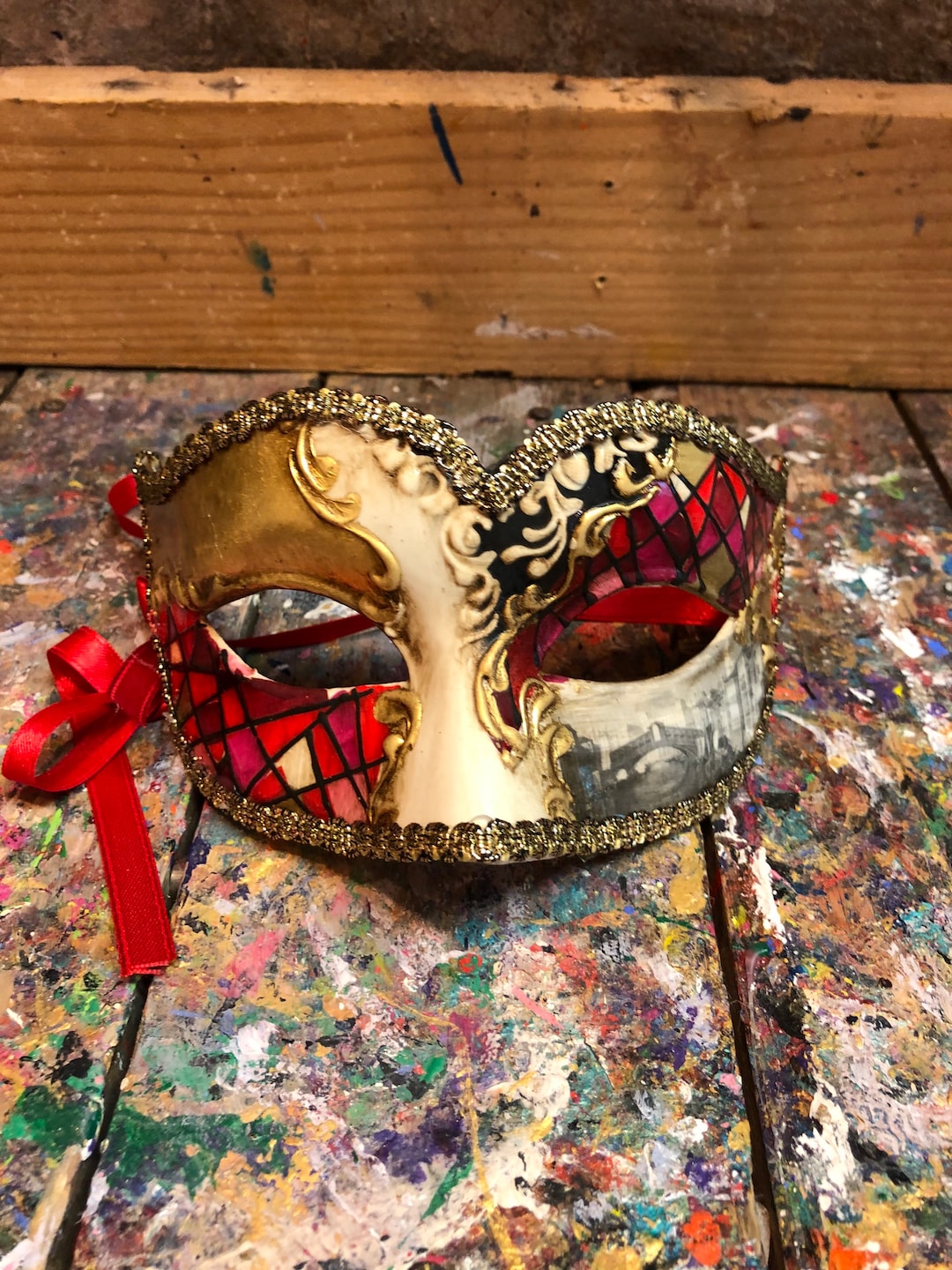 Venetian Carnival Mask, Hand Drawn and Painted Venetian Eye Mask for ...