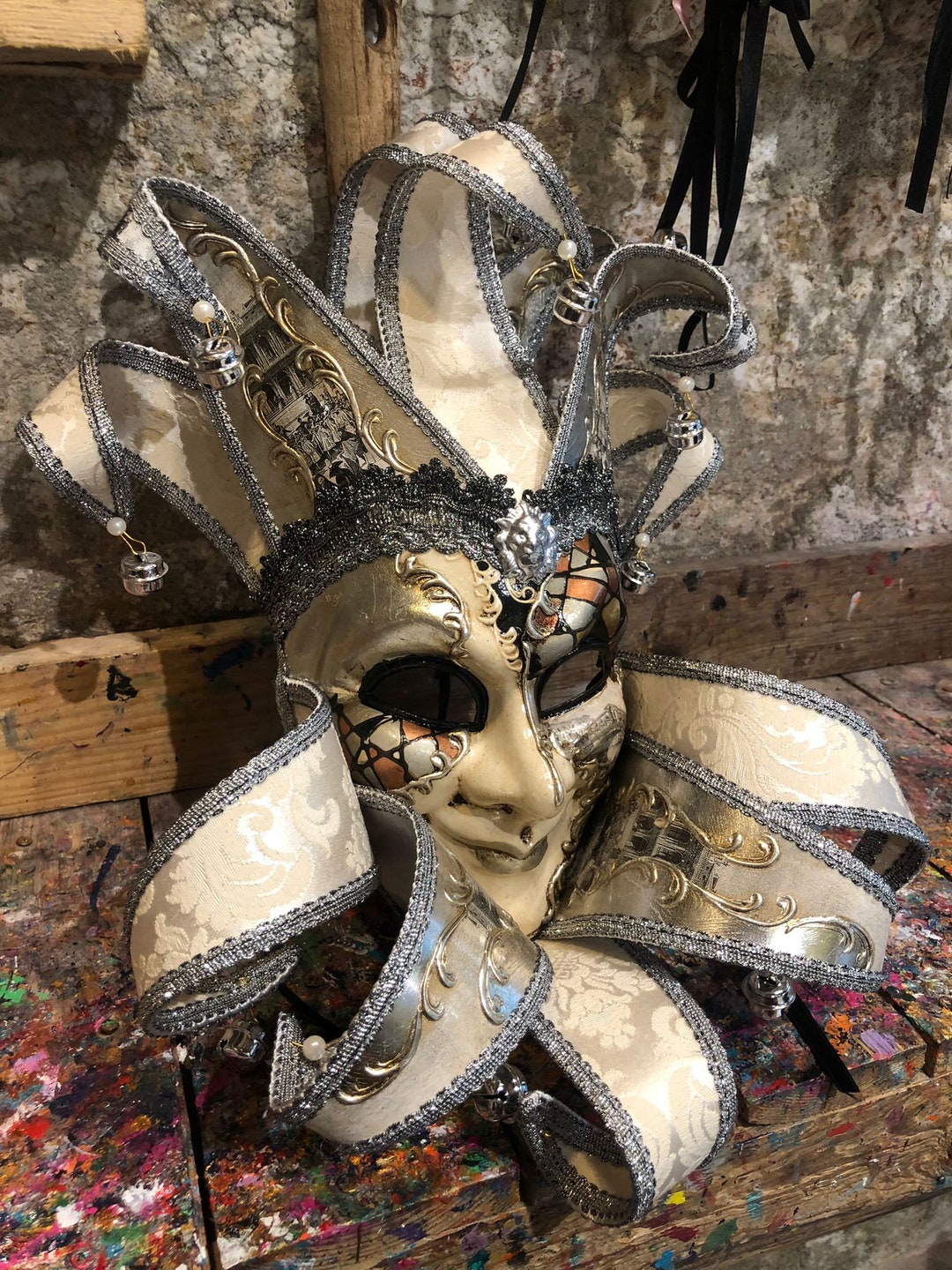 Jolly Carnival Mask - Jester Mask Handmade in Venice - Carnival Mask ...
