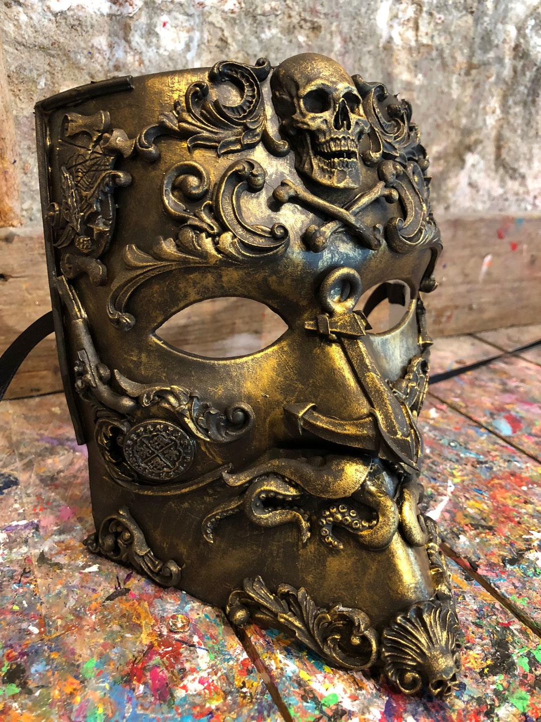 Exclusive Casanova Mask With 3D Baroque Friezes Venetian Carnival Mask ...