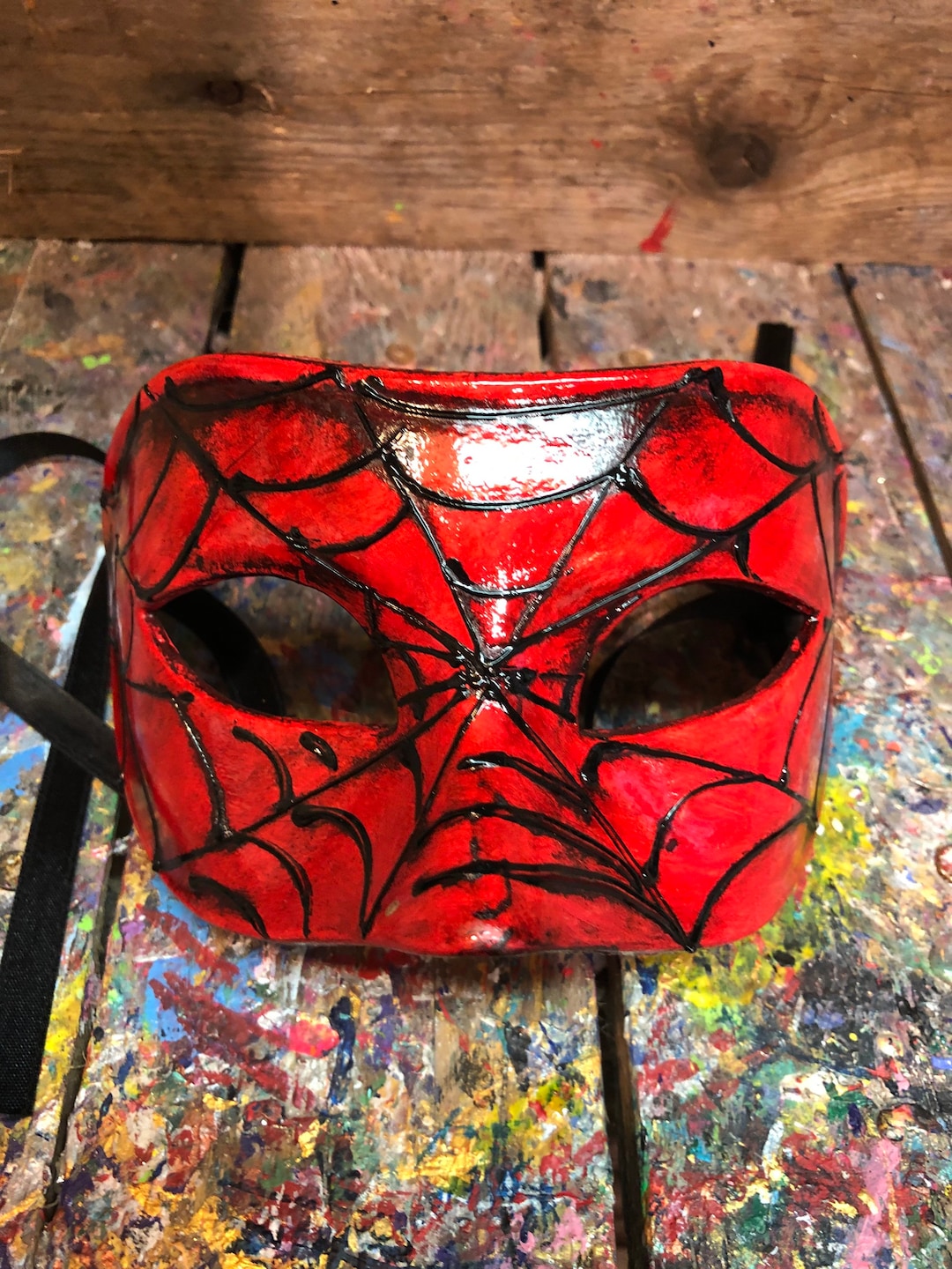 Handcrafted and Decorated Spider Mask - Spiderman Mask Made in Venice ...