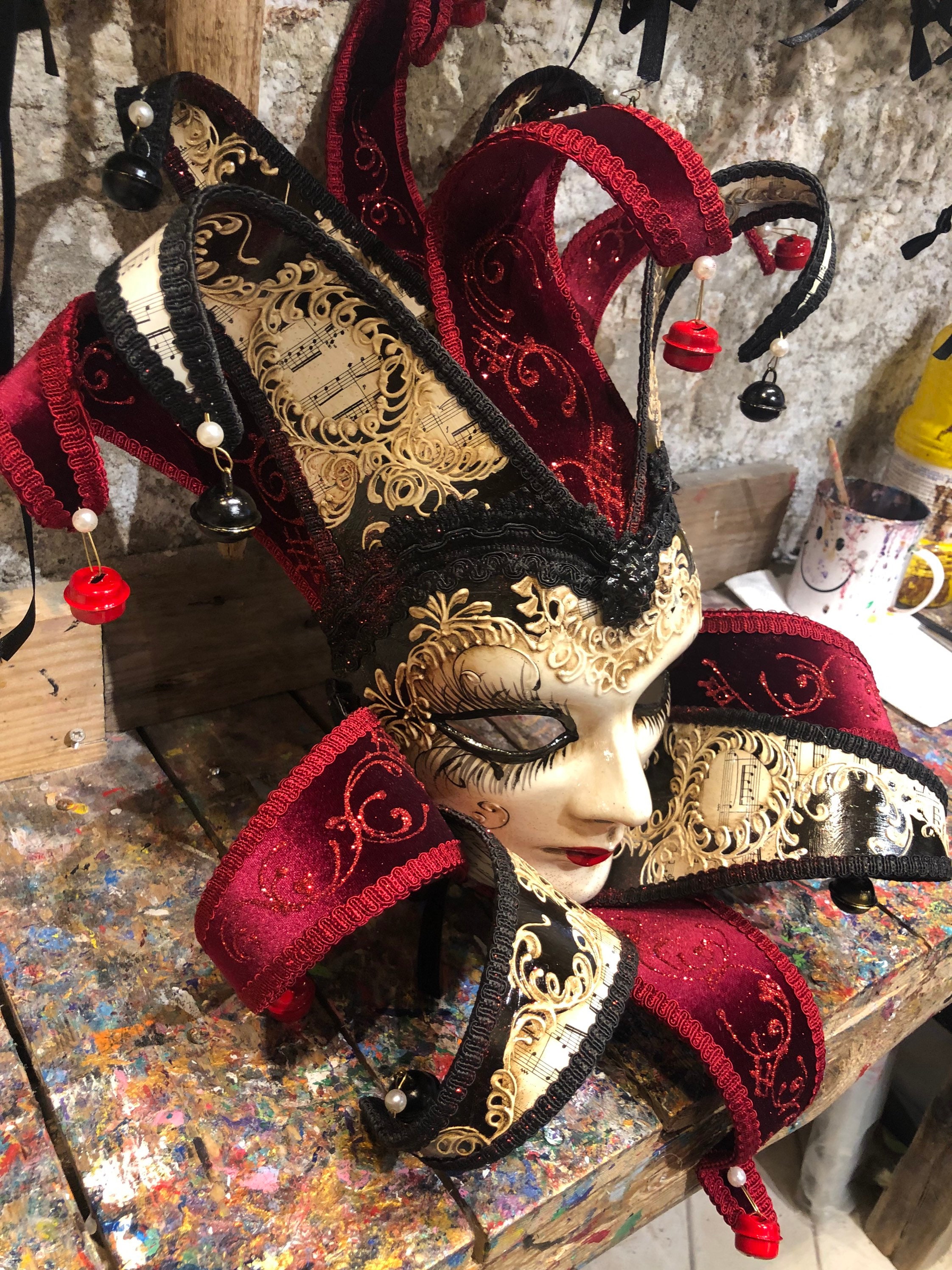 Venetian Jester Mask Carnival Mask Created and Decorated by - Etsy UK
