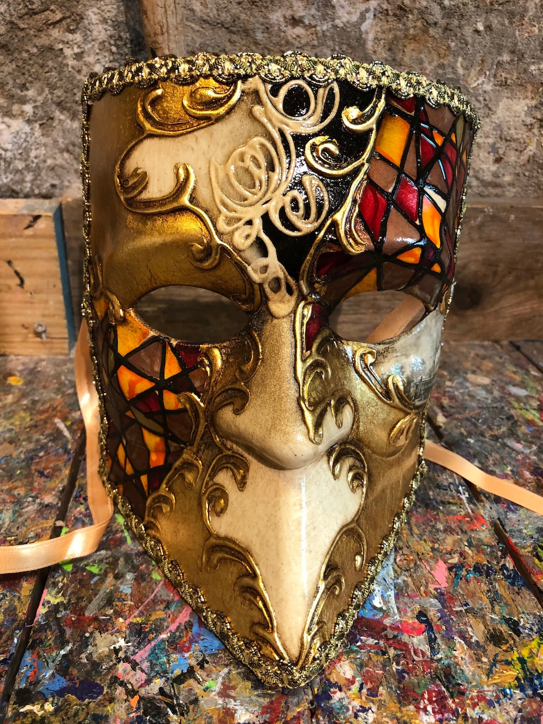 Venetian Casanova Mask Casanova Carnival Mask, Hand Made and Decorated ...