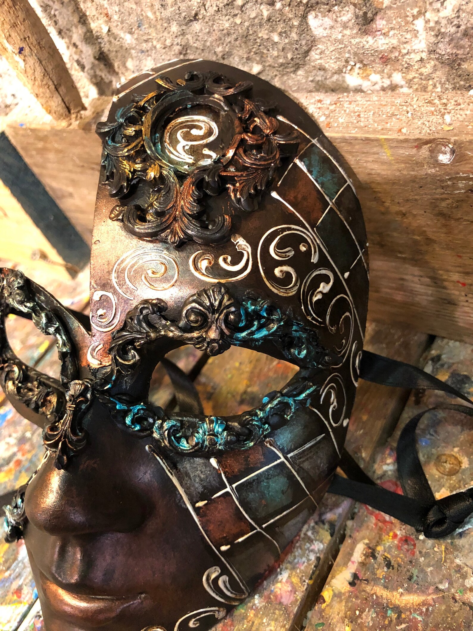 Exclusive Half-moon Carnival Mask Decorated and Handmade in - Etsy