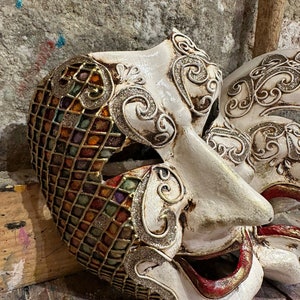 Exclusive Tragicomic Mask With Double Face - Venetian Tragicomic Mask ...