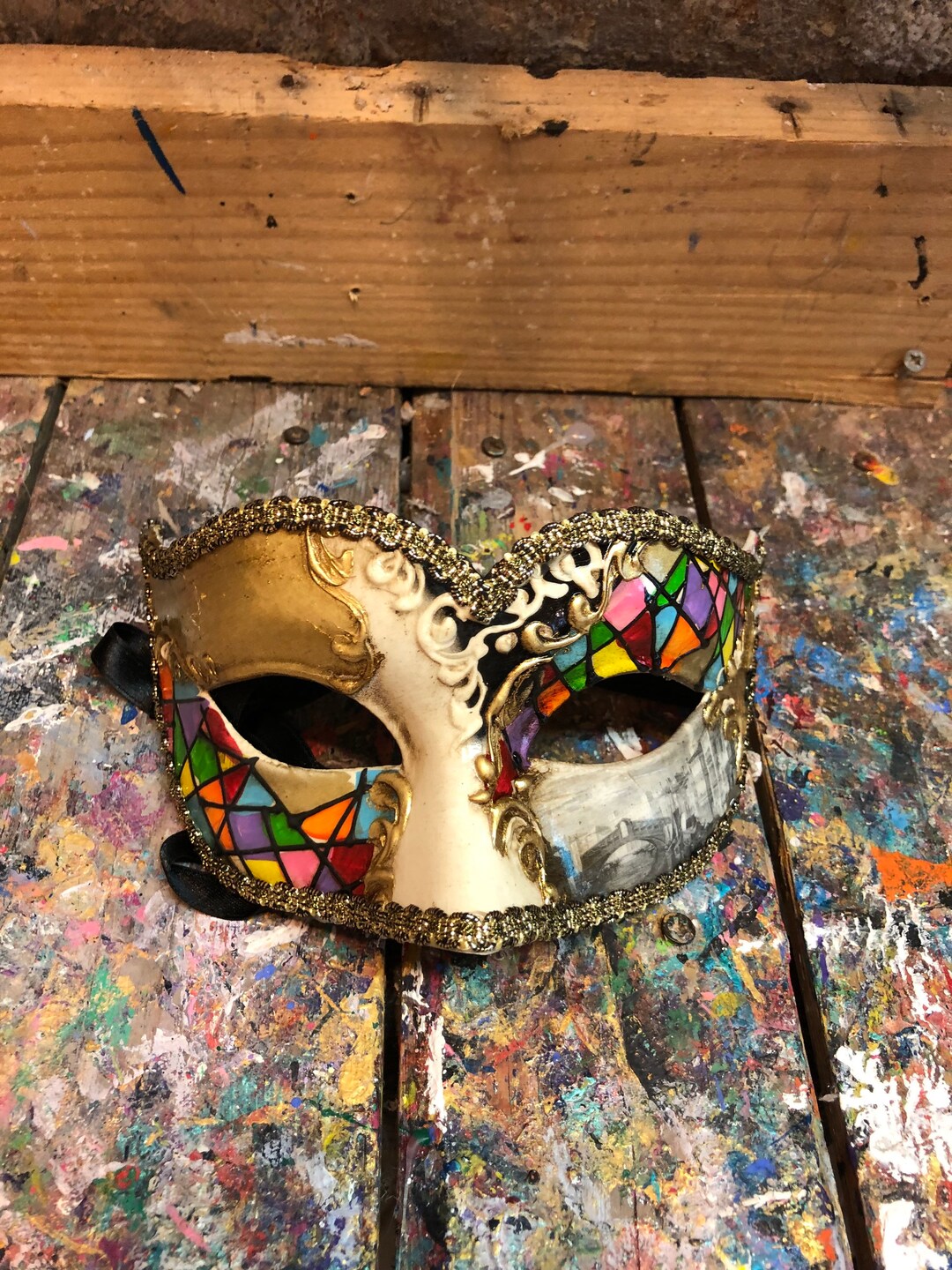 Venetian Mask Hand Decorated With Venetian Designs - Venetian Carnival ...