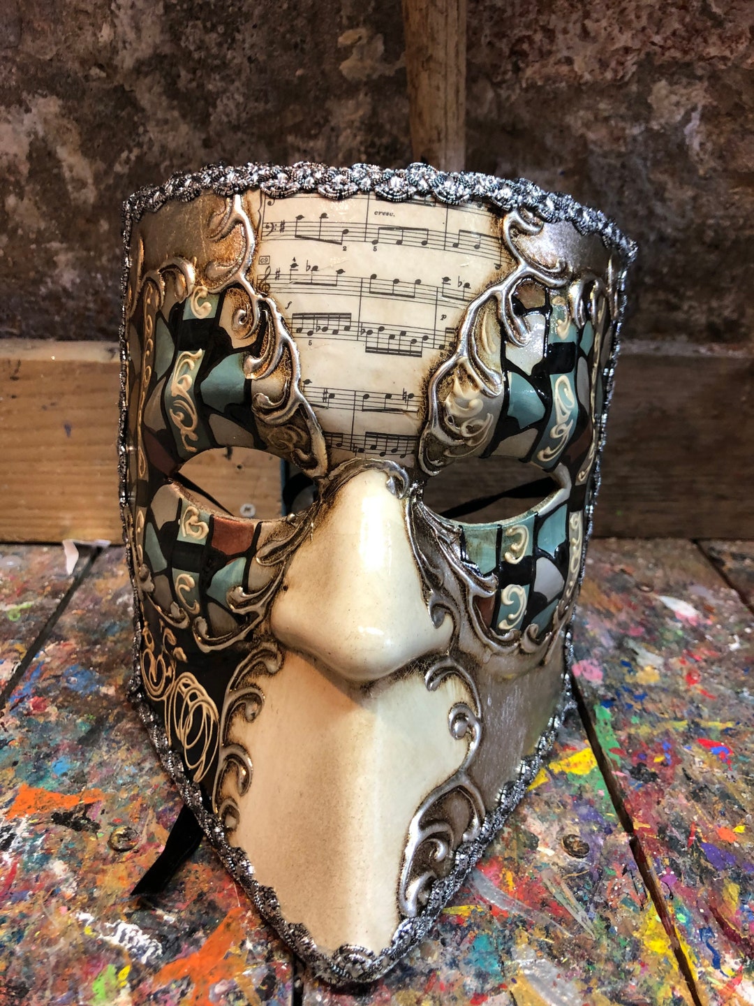 Venetian Casanova Mask Carnival Bauta Hand Made and Decorated - Etsy