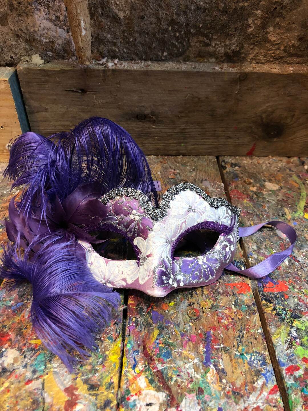 Eye Mask Di Carnevale Con Eleganti Piume - Eye Mask Veneziana Con ...