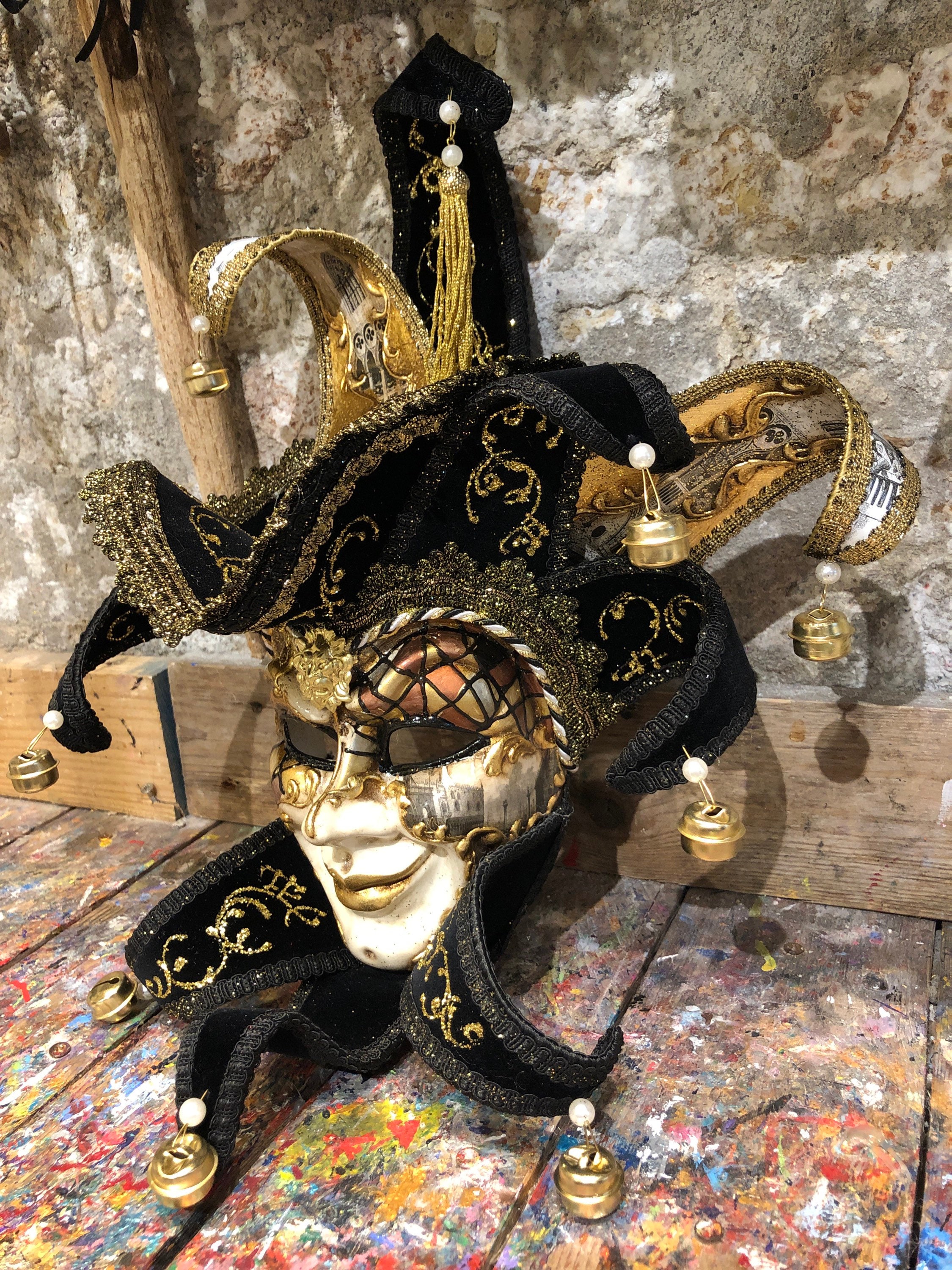 Venetian Joker Mask - Handmade Jester Mask - Ornament and Decoration ...