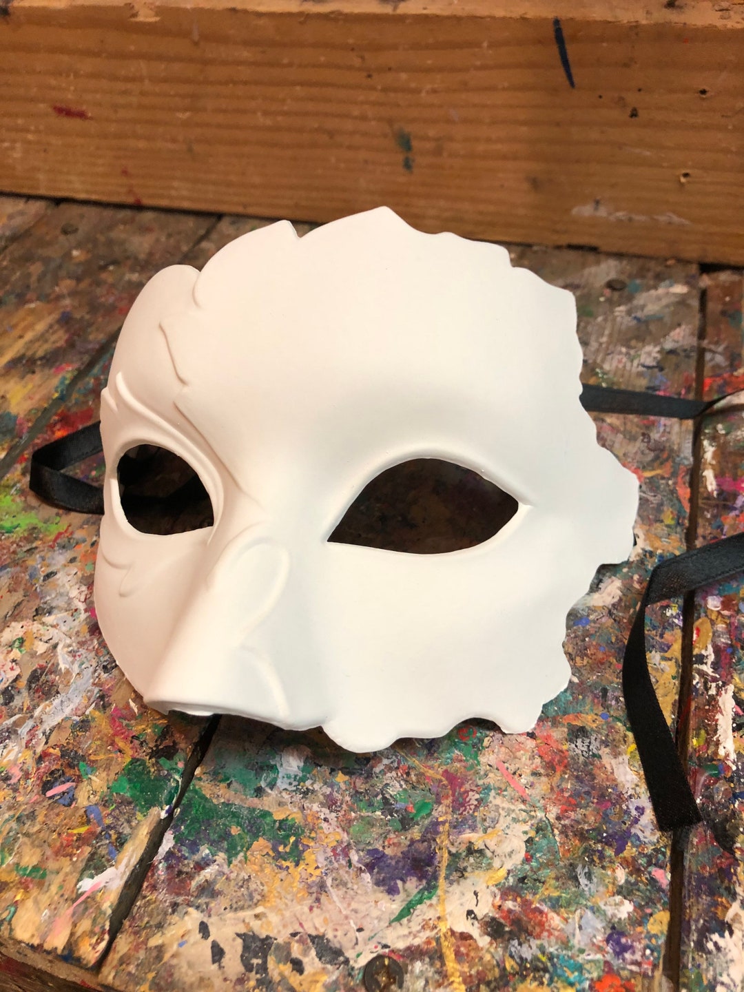 Venetian Colombina Mask to Paint - Carnival Mask to Decorate - White ...