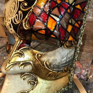 Hand Painted Venetian Casanova Mask - Carnival Mask With Pirate Hat ...