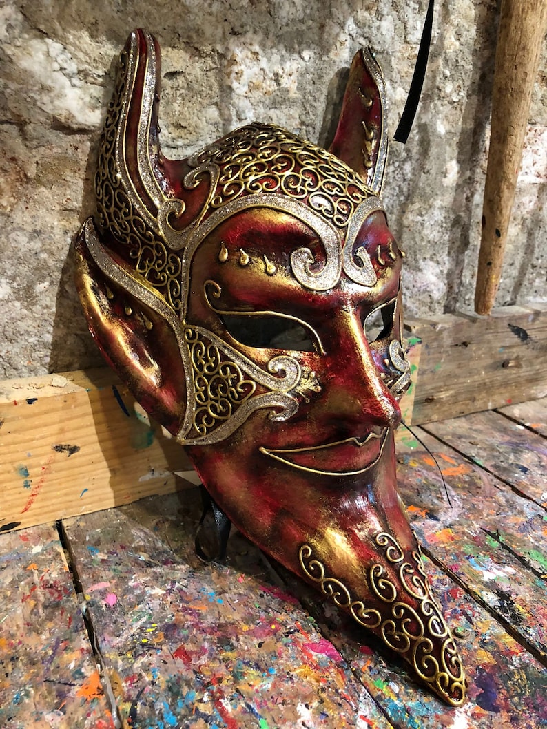 Devil Carnival Mask - Exclusive Venetian Devil Mask With Elegant ...