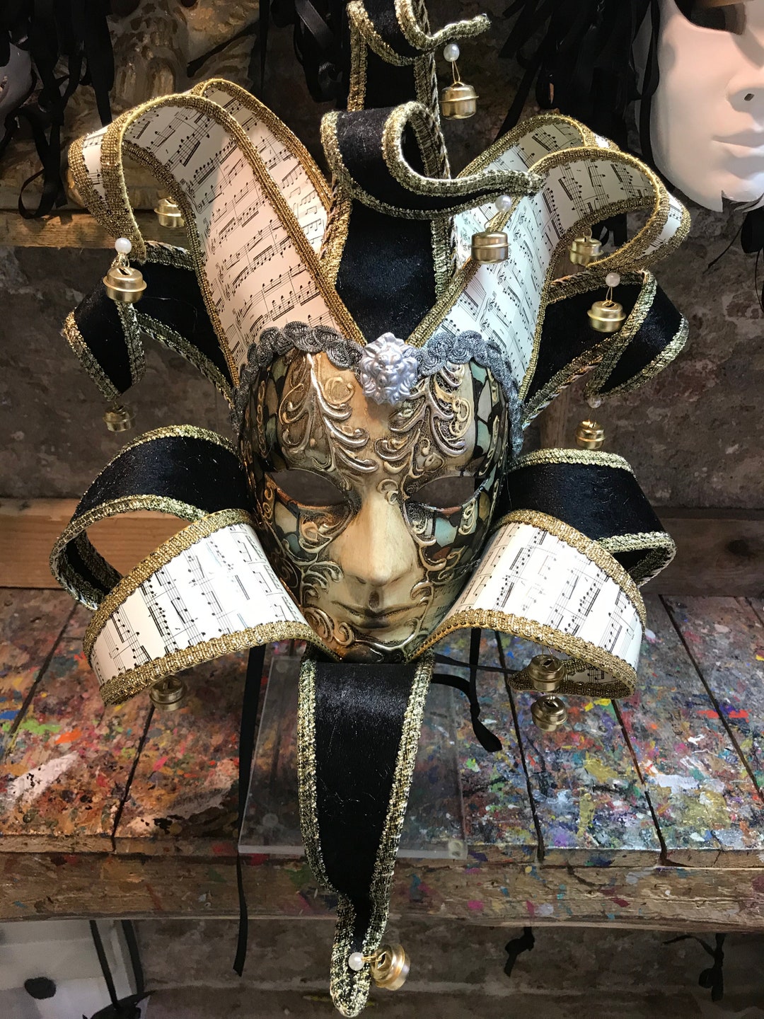Jester Carnival Mask - Silver Joker Mask - Joker Carnival Mask - Etsy