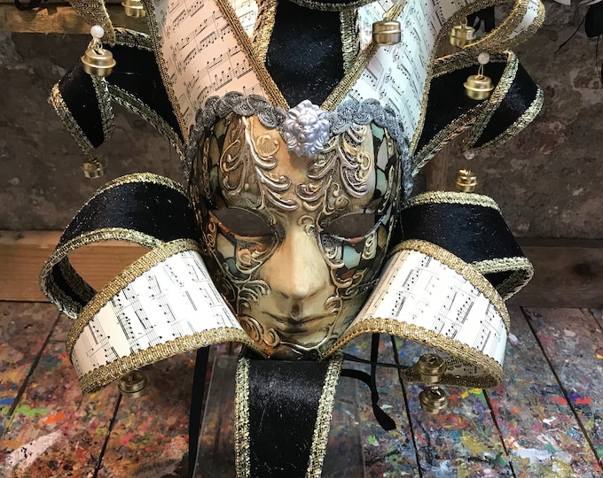 Jester Mask - Jester Carnival Mask - Venetian Joker, Hand-made and ...