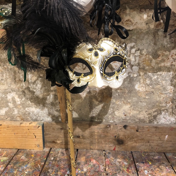 Mask on a Stick - Etsy