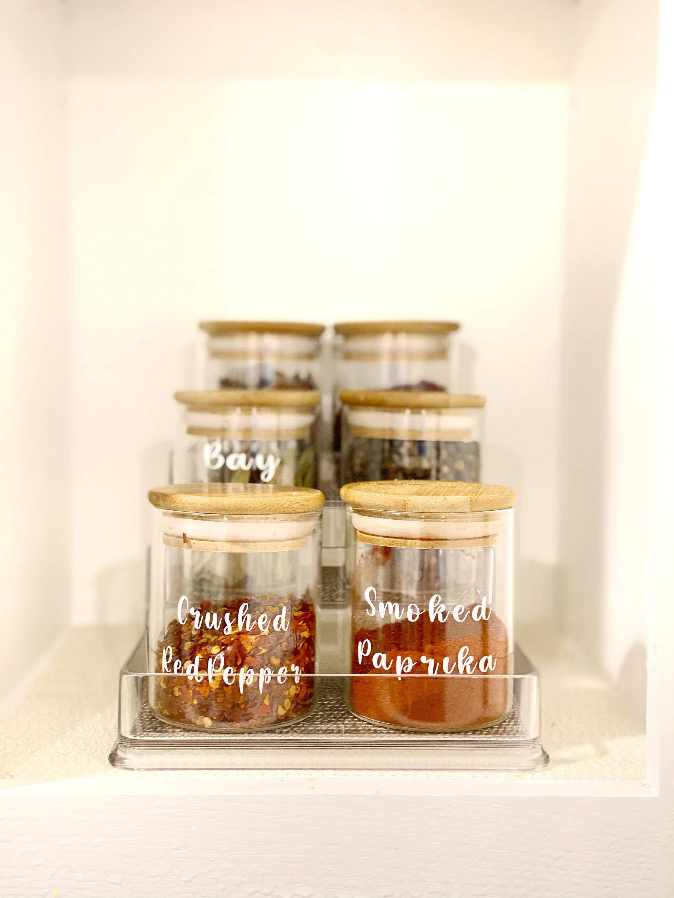 Spice Jars With Labels / Custom Spice Labels / Glass Jar With - Etsy