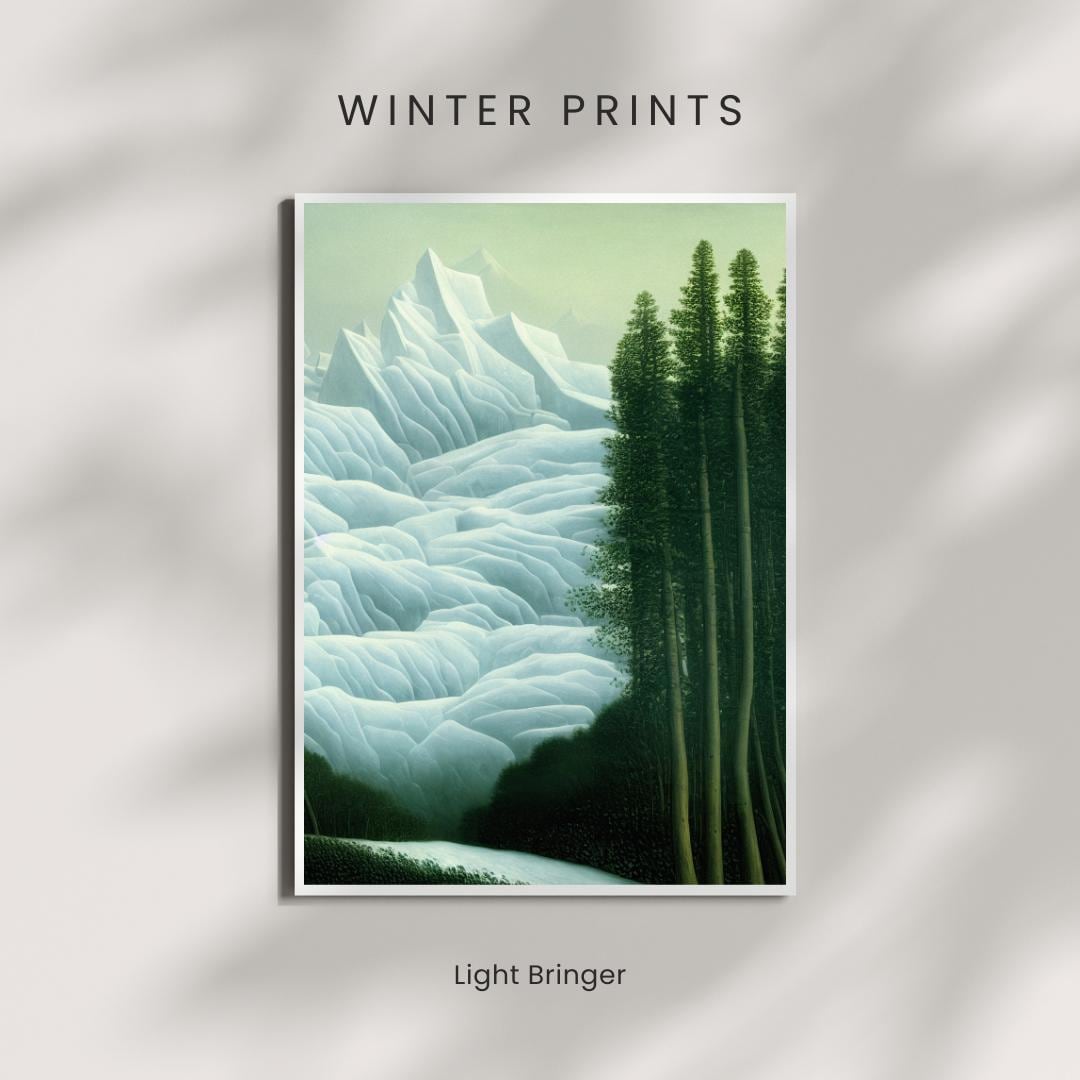 Winter Project "Trees fighting cold" Depiction - Poster - Print - Light ...