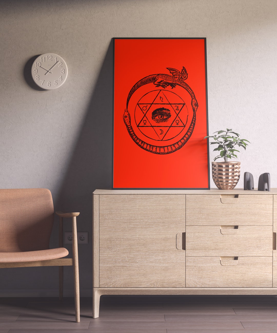Ouroboros All Seeing Eye Hexagram Poster | Wall Art Print - Etsy