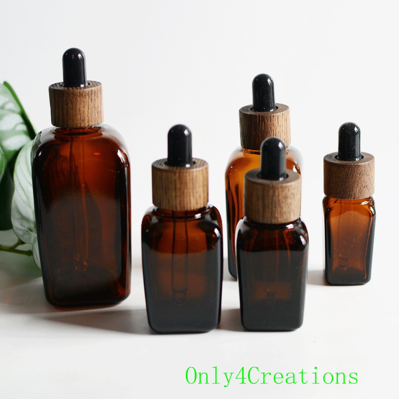 10~100ml Square Amber Glass Droppers Essential Oil Bottles Eye Liquid ...