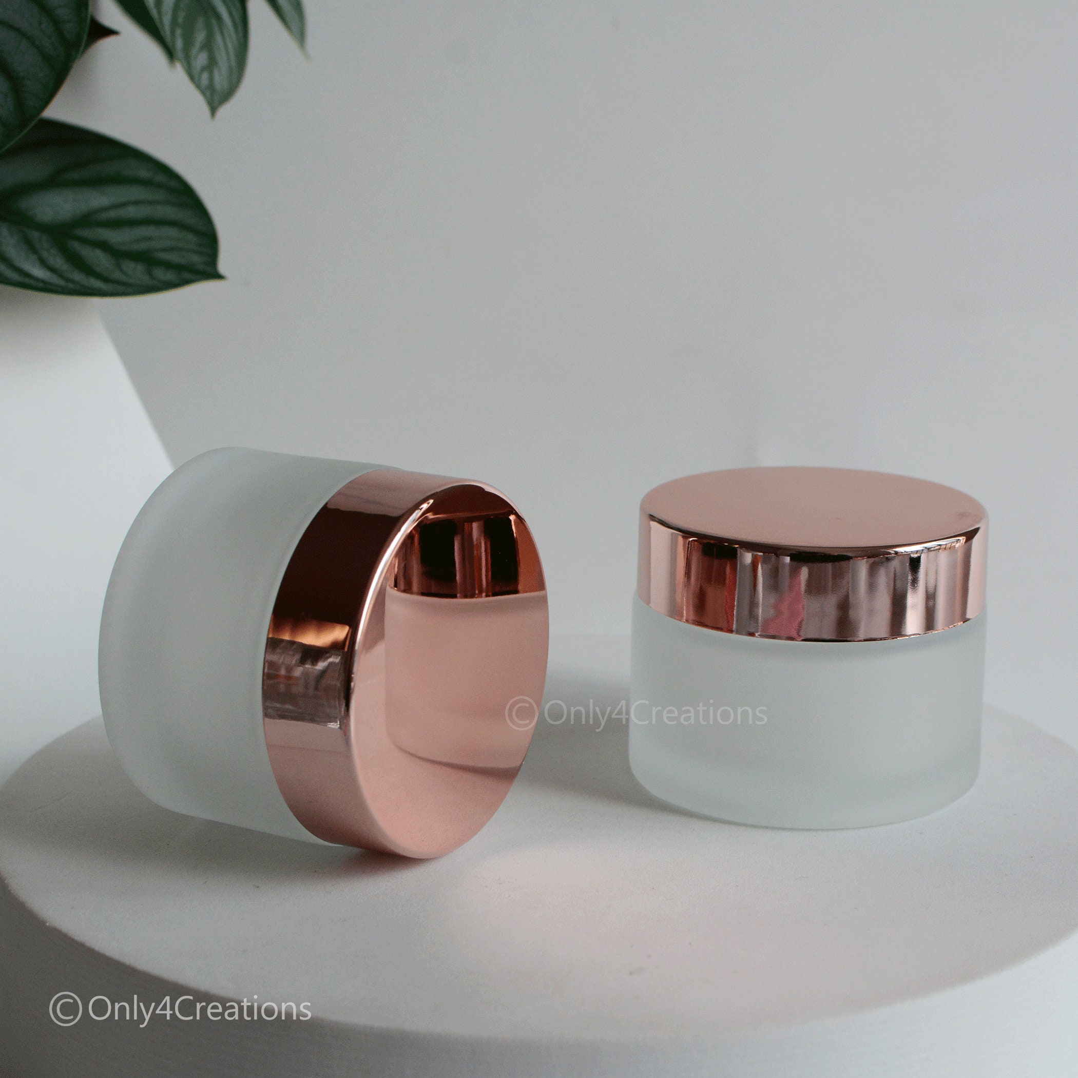 50g 50ml Rose Gold Frosted Glass Cream Jar Container Cosmetic - Etsy