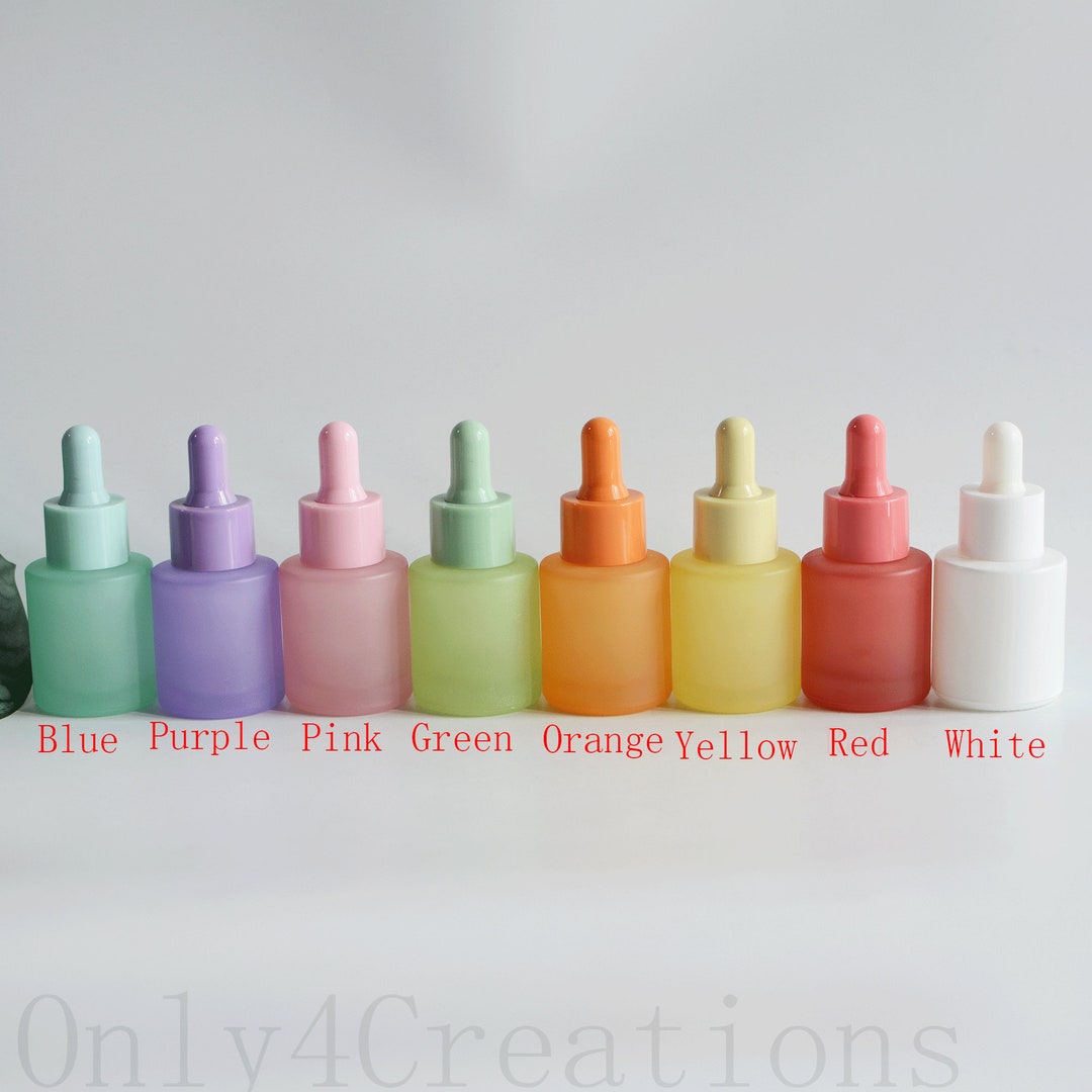 20ml Essential Oil Glass Dropper Bottle Empty Refillabble Blue Purple ...