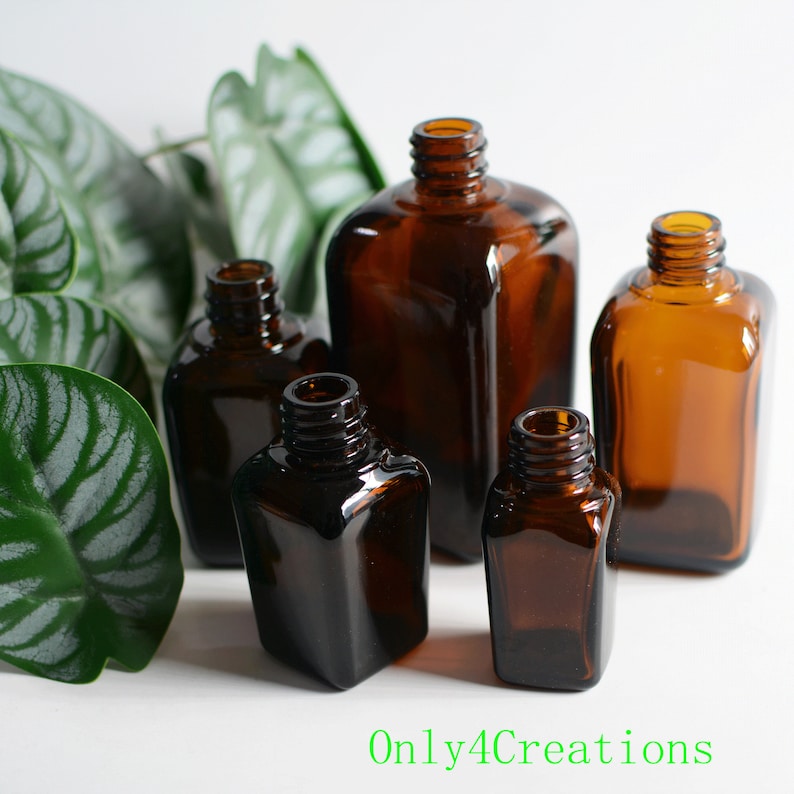 10~100ml Square Amber Glass Droppers Essential Oil Bottles Eye Liquid ...