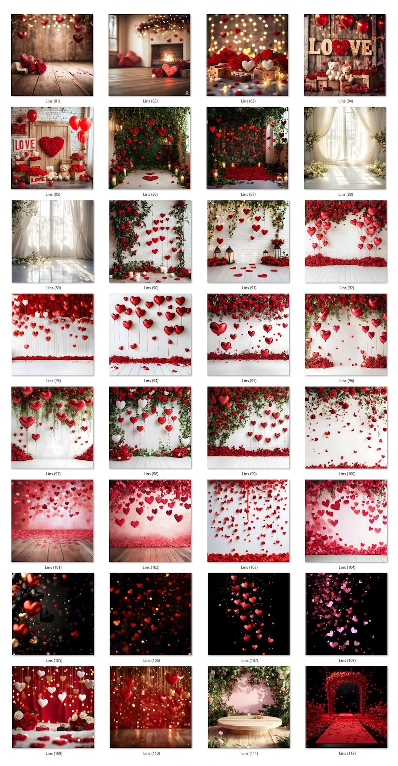 310 Valentine's Day Photography Backdrops: Romantic Cozy Digital ...