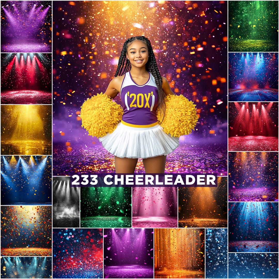 233 Cheerleader Digital Backdrops: Confetti & Bokeh - 233 JPG Files - Etsy