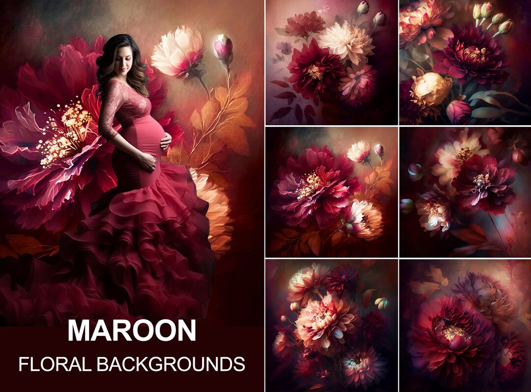 16 MAROON Floral Fine Art Textures Flower Digital Background Photoshop ...