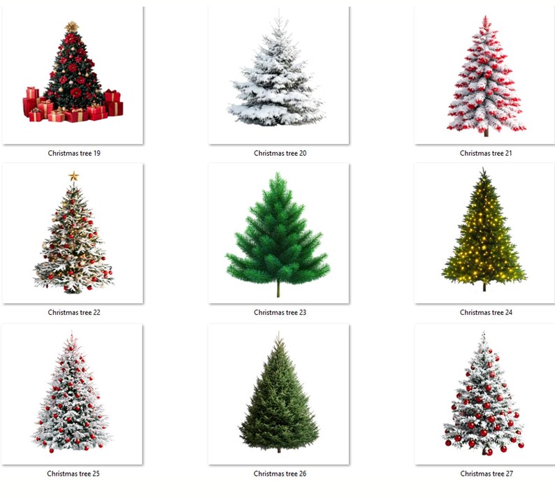 Christmas Tree PNG Overlays: Photoshop Winter Clipart (digital Download ...