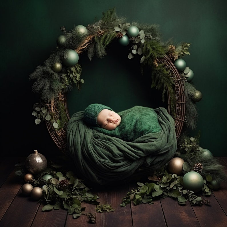 13 Newborn Digital Backdrops Dark Green, Newborn Photography ...