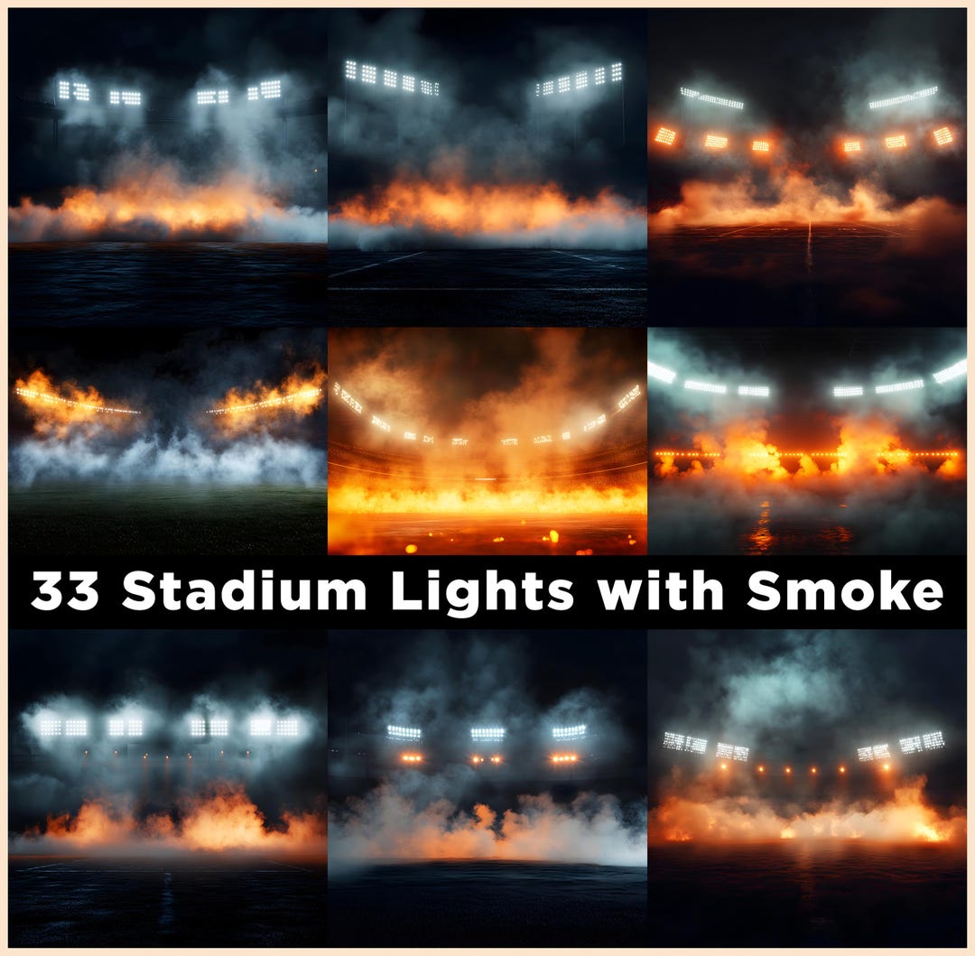 33 Stunning Stadium Lights With Smoke Digital Backgrounds, Sports ...
