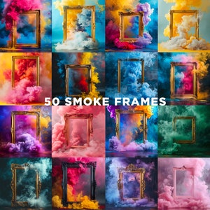 50 Color Smoke Frame Digital Backdrops, Maternity Photography, Smoke ...