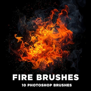 Realistic Fire Photoshop Brushes: Flame Effects, Digital Art (ABR Files ...