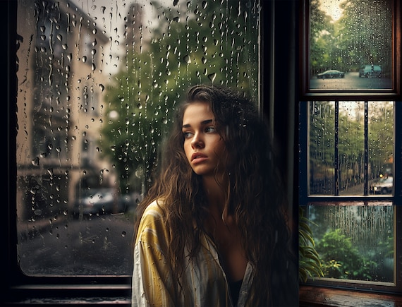 Raining Window Background