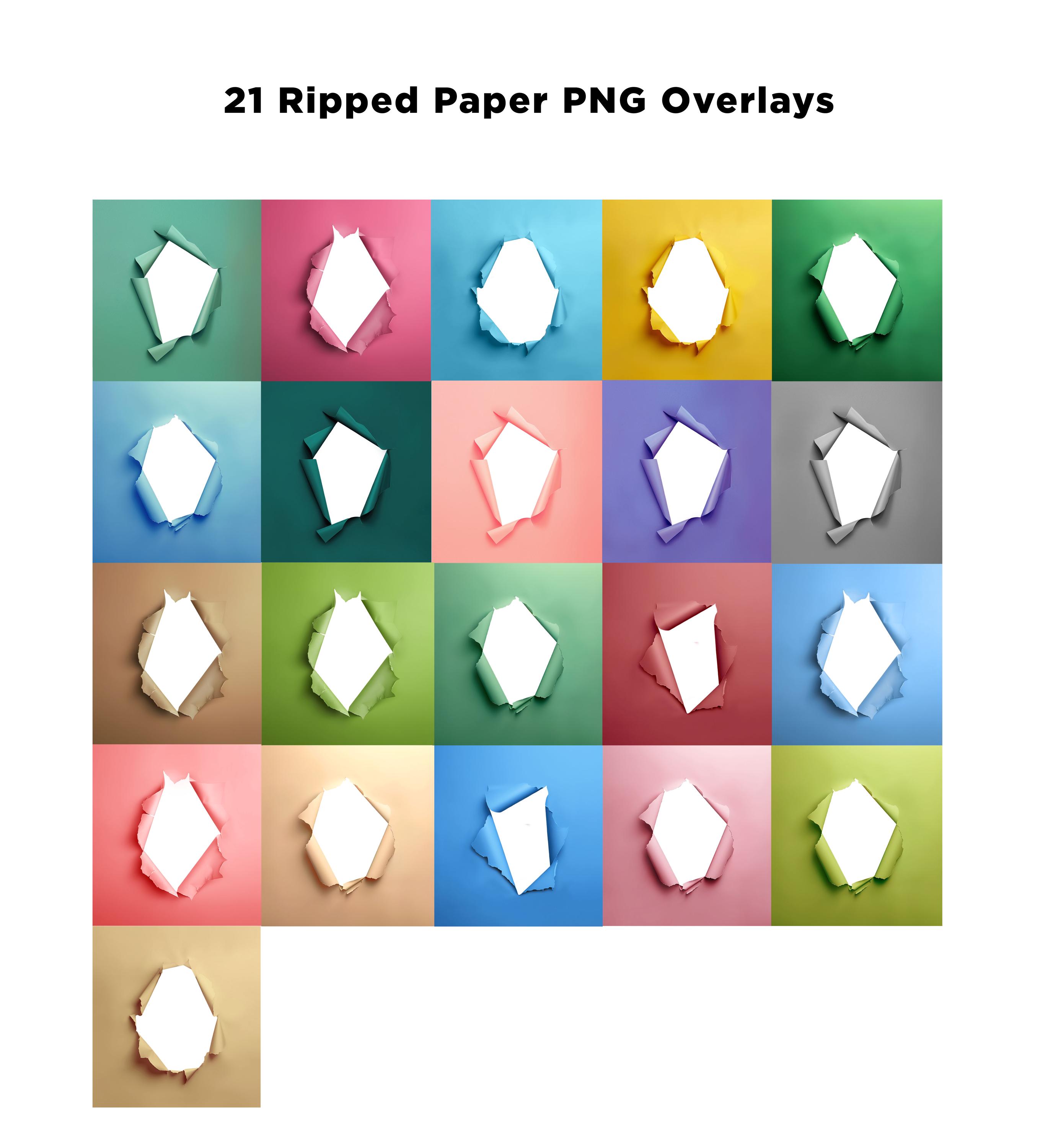 21 Ripped Paper PNG Overlays, Ripped Paper PNG Digital Background ...