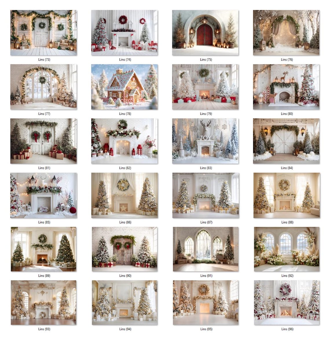 155 White Christmas Digital Backdrops: Holiday Photography Backgrounds ...