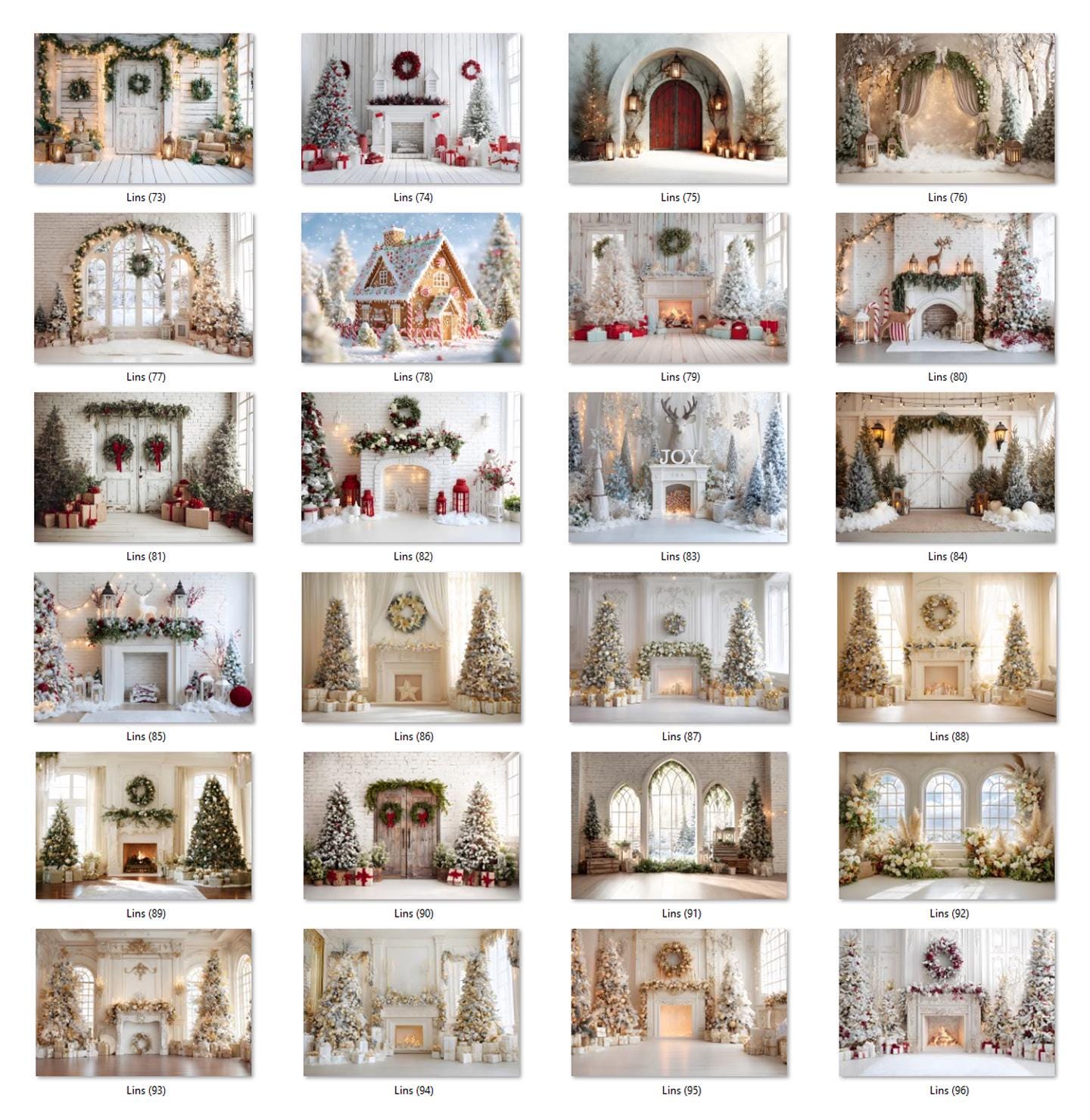 155 White Christmas Digital Backdrops: Holiday Photography Backgrounds ...