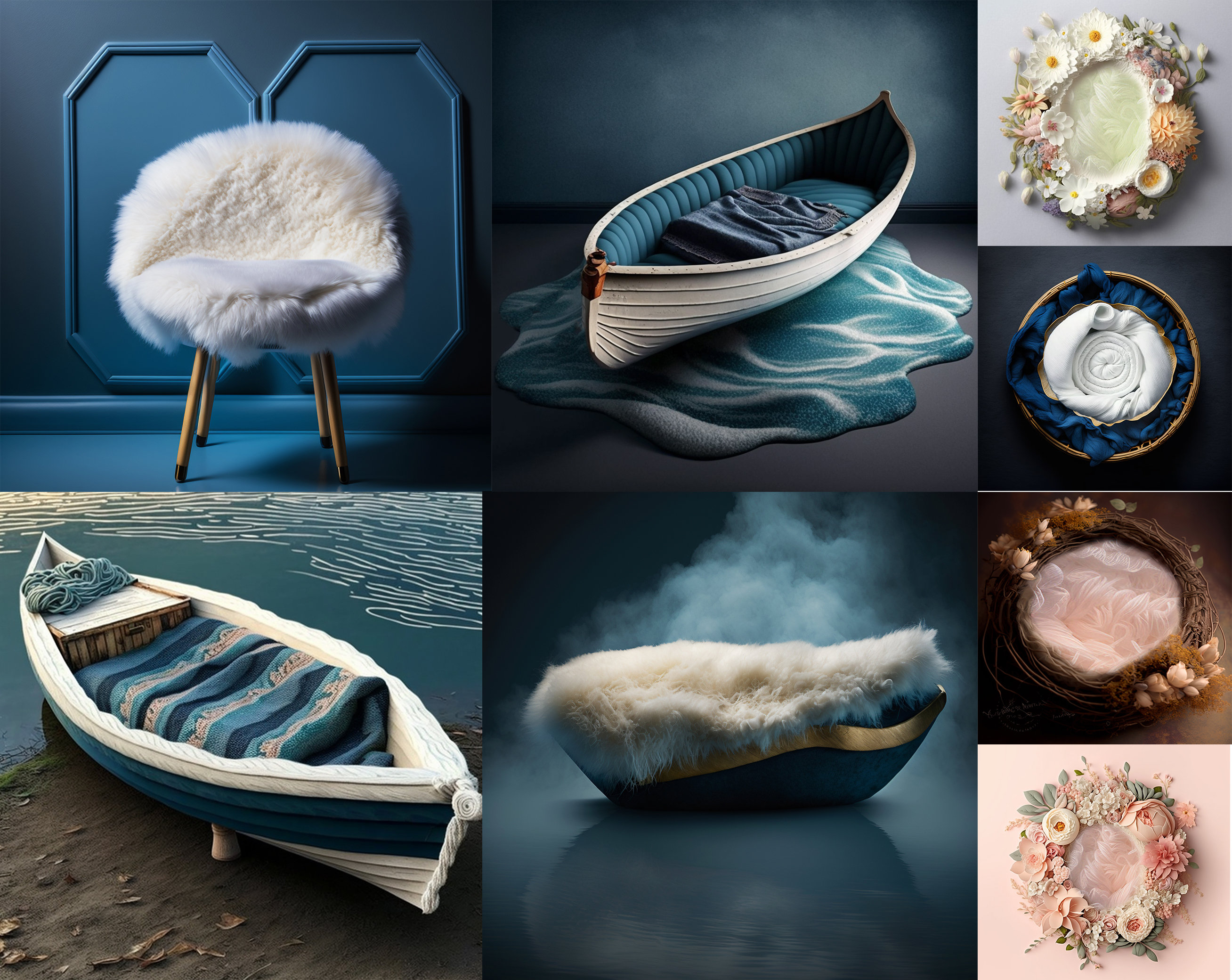 23 Newborn Digital Boat, Chair, Floral Props Background,newborn Digital ...