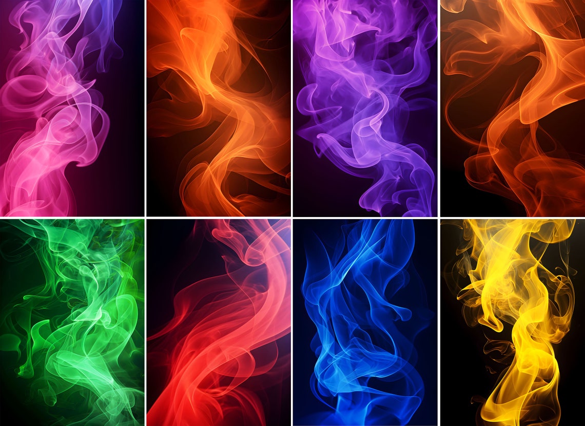 32 Colorful Smoke Digital Backdrops, Digital Photography Backdrops ...