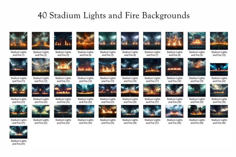 40 Stunning Stadium Lights & Fire Digital Backdrops, Sports Photography ...
