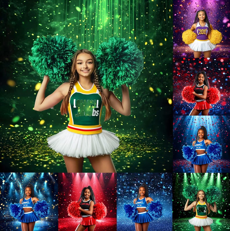 233 Cheerleader Digital Backdrops: Confetti & Bokeh - 233 JPG Files - Etsy