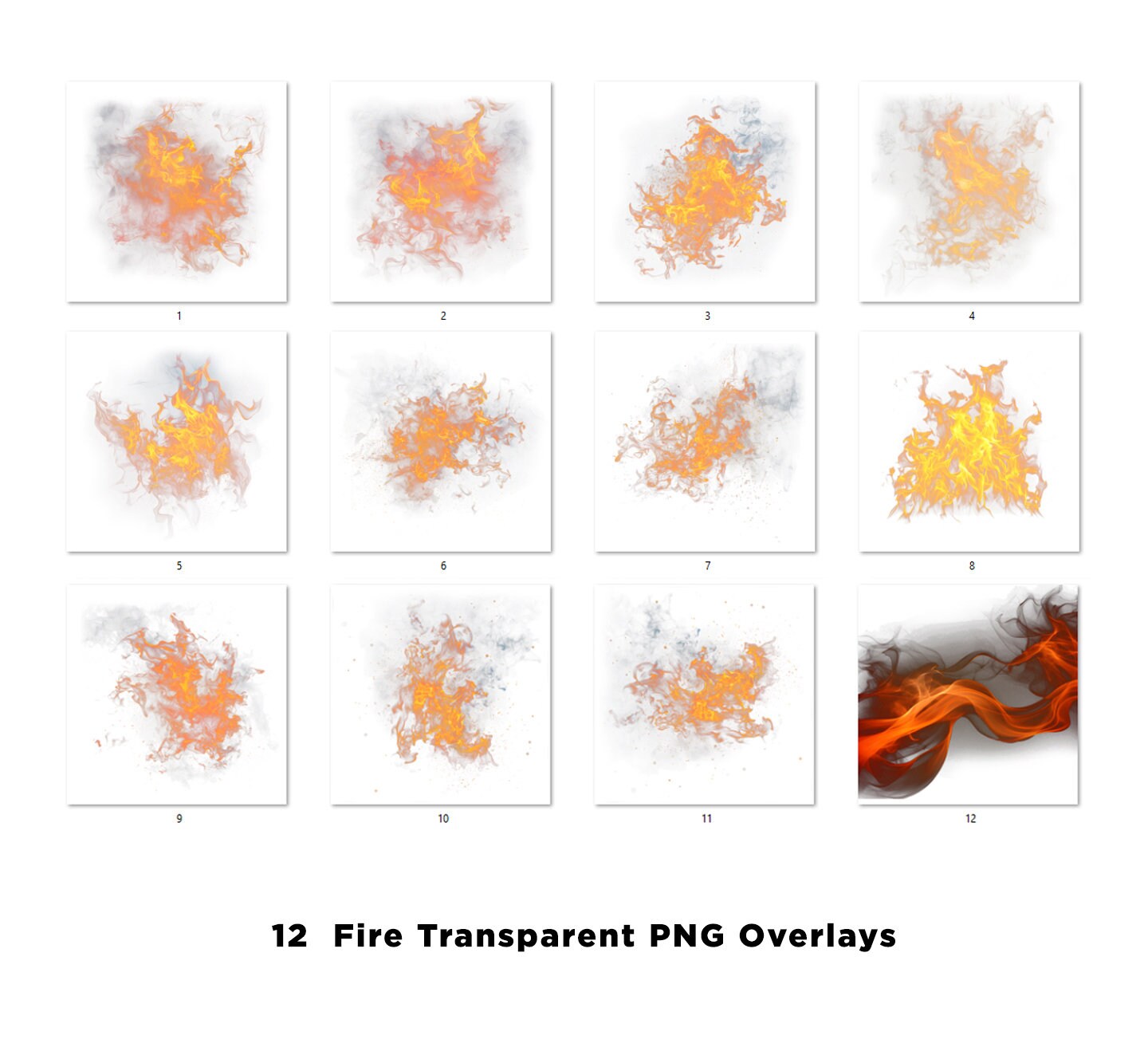 12 Fire Transparent PNG Overlays, Fire Backgrounds, Fire Sparks and ...