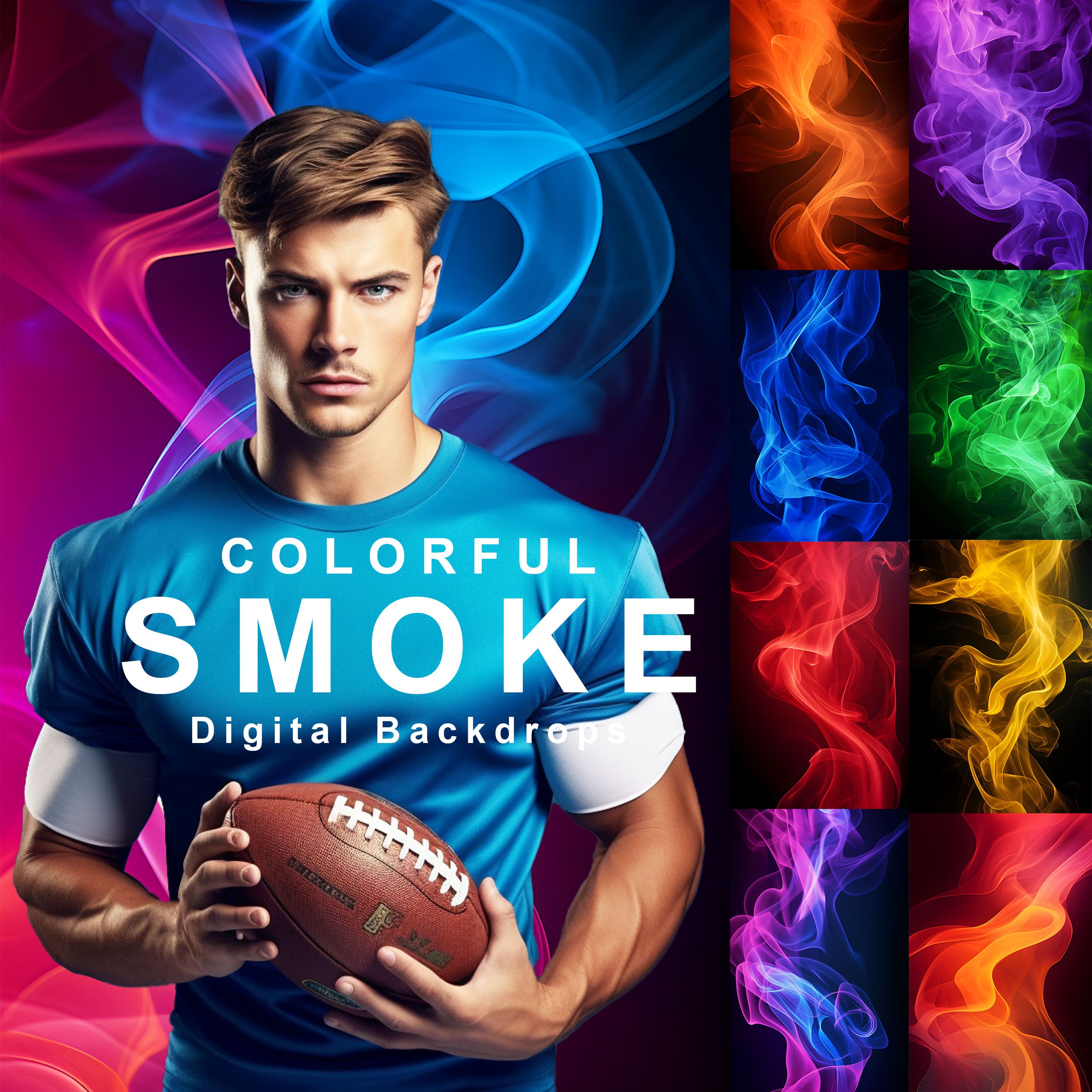 32 Colorful Smoke Digital Backdrops, Digital Photography Backdrops ...