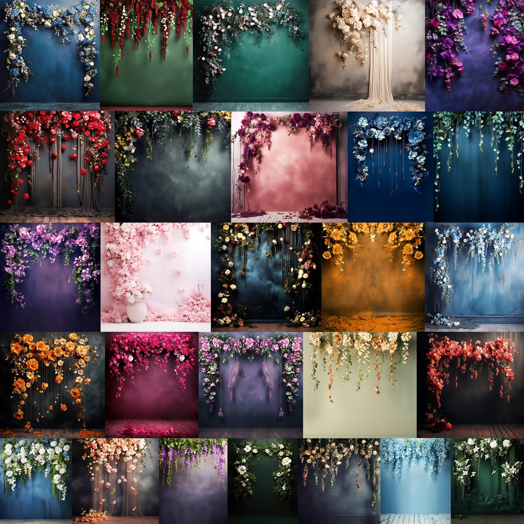 Hanging Floral Digital Backdrops: Fine Art Photography Overlays (JPG ...