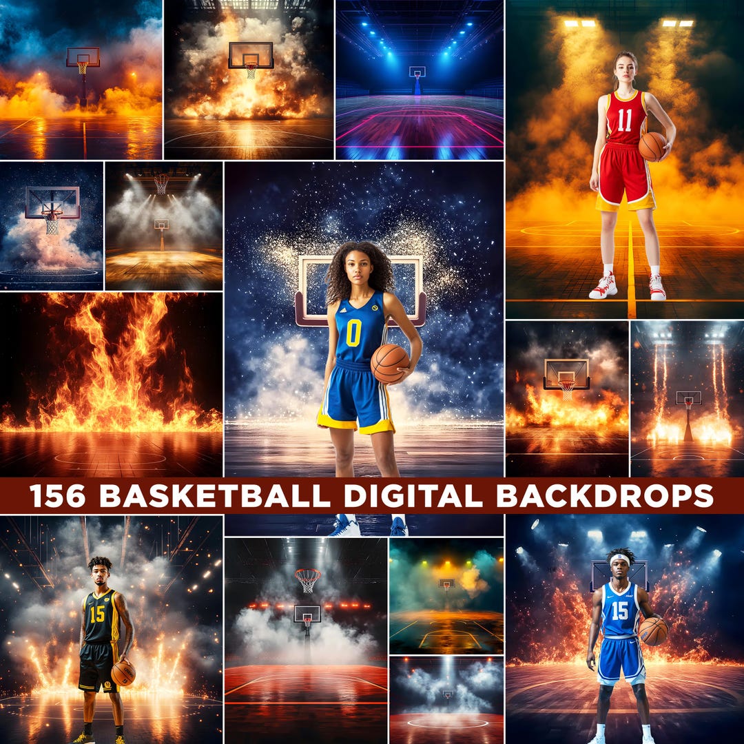Basketball Photography Digital Backdrops: Smoke, Fire, Explosions (JPG ...