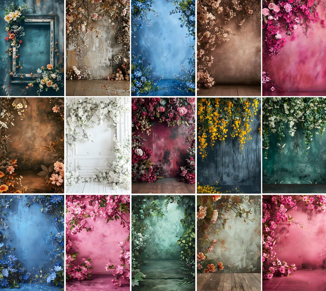 30 Floral Fine Art Digital Backdrops, Photography Backgrounds ...