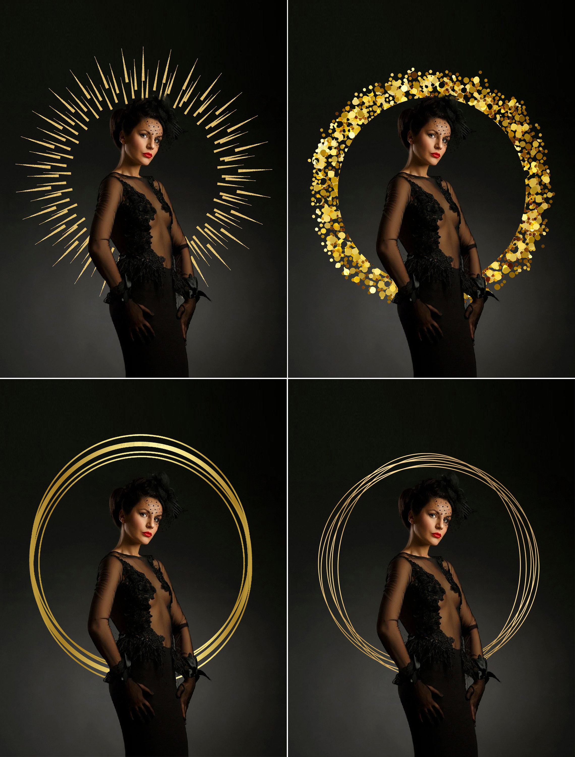 84 Golden Circle Overlays, Ring Overlays for Studio Maternity Backdrop ...